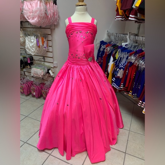 Morgeez | Dresses | Childs Size 8 Hot Pink Barbie Pageant Long Ballgown ...